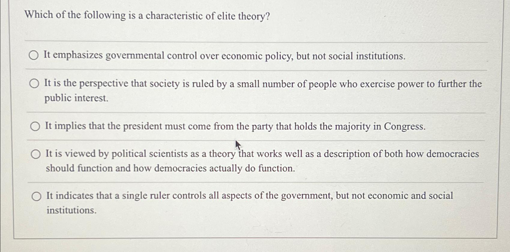 Solved Which of the following is a characteristic of elite | Chegg.com