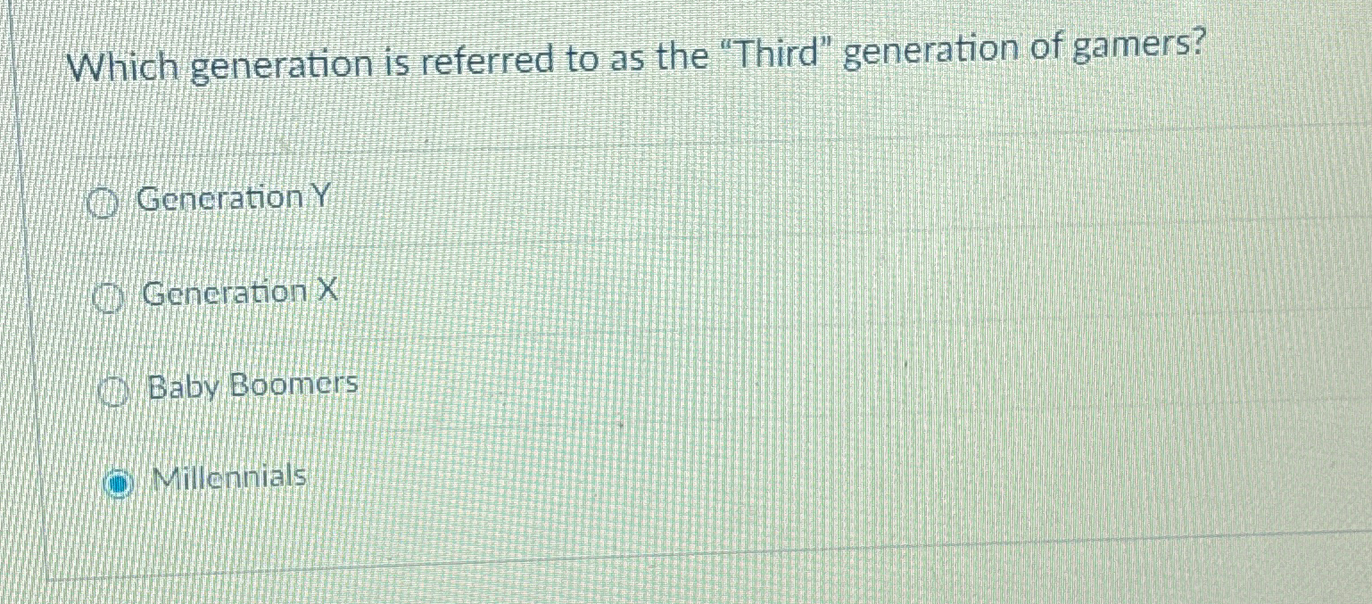 Solved Which generation is referred to as the "Third" | Chegg.com