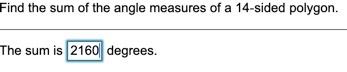 Solved Find the sum of the angle measures of a 14-sided | Chegg.com