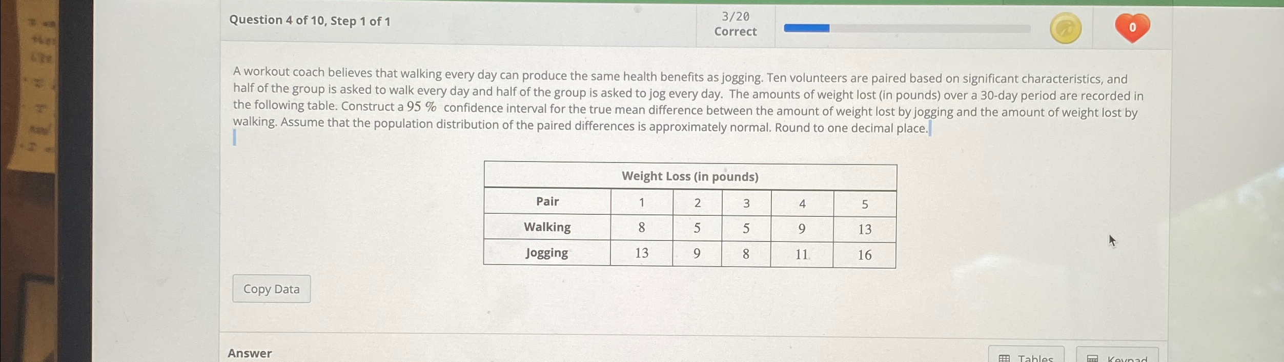Solved Question 4 ﻿of 10 , ﻿Step 1 ﻿of 1320CorrectA workout | Chegg.com