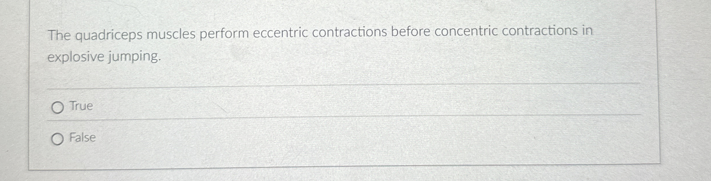 Solved The quadriceps muscles perform eccentric contractions | Chegg.com