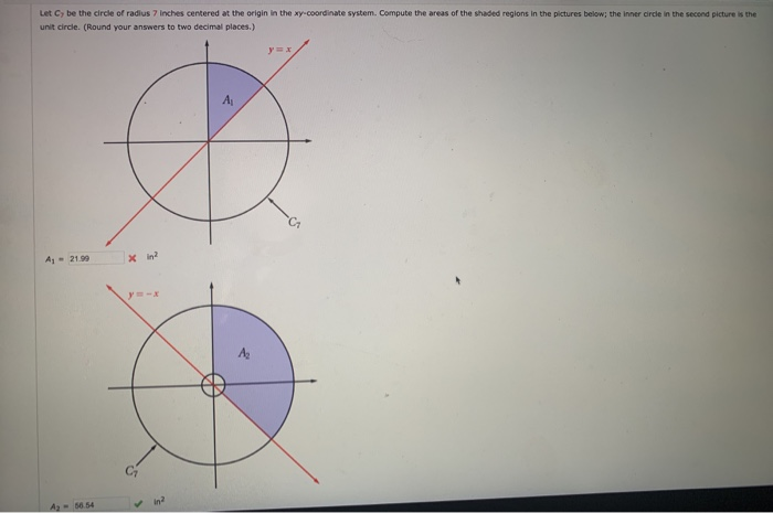 Solved Let C, be the circle of radius 7 inches centered at | Chegg.com