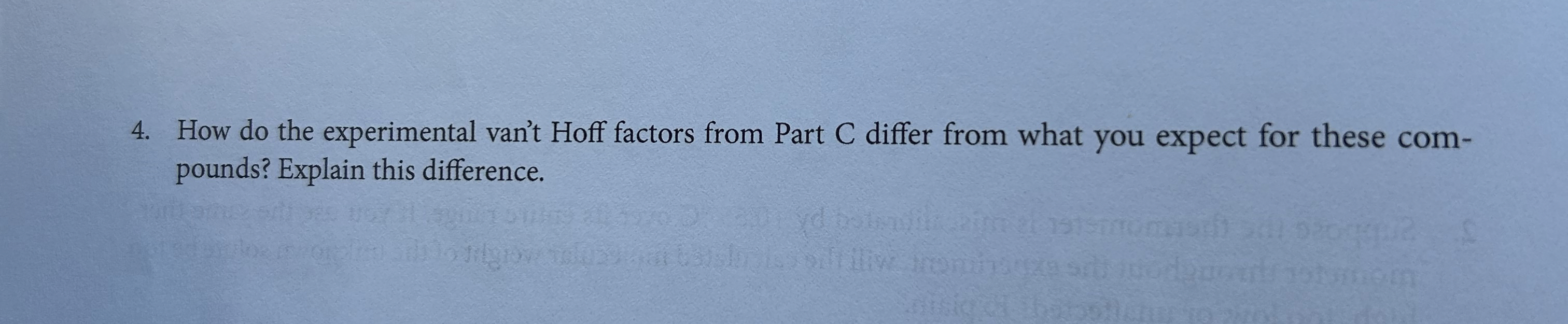 Solved How do the experimental van't Hoff factors from Part | Chegg.com