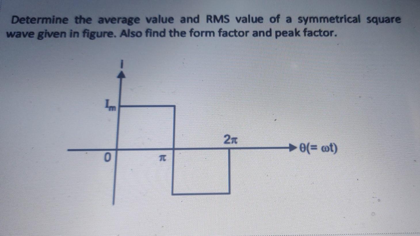 Solved Determine the average value and RMS value of a | Chegg.com