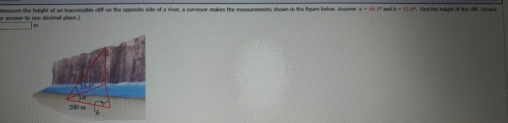 Solved measure the height of an inaccessible diff on the | Chegg.com