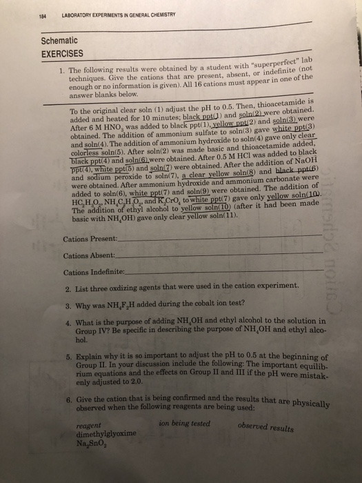 184 LABORATORY EXPERIMENTS IN GENERAL CHEMISTRY | Chegg.com