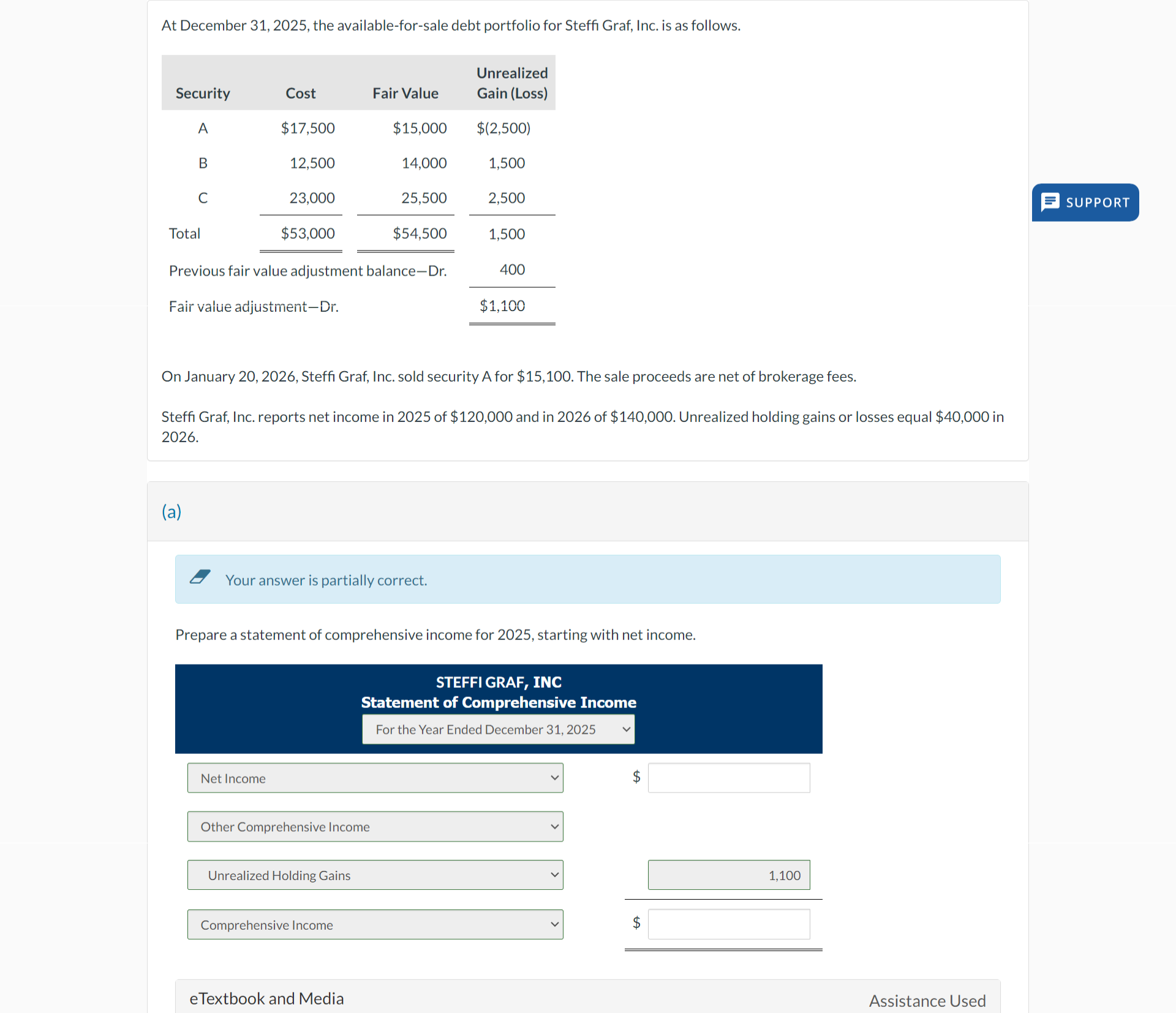 Solved At December 31, 2025, ﻿the available-for-sale debt | Chegg.com