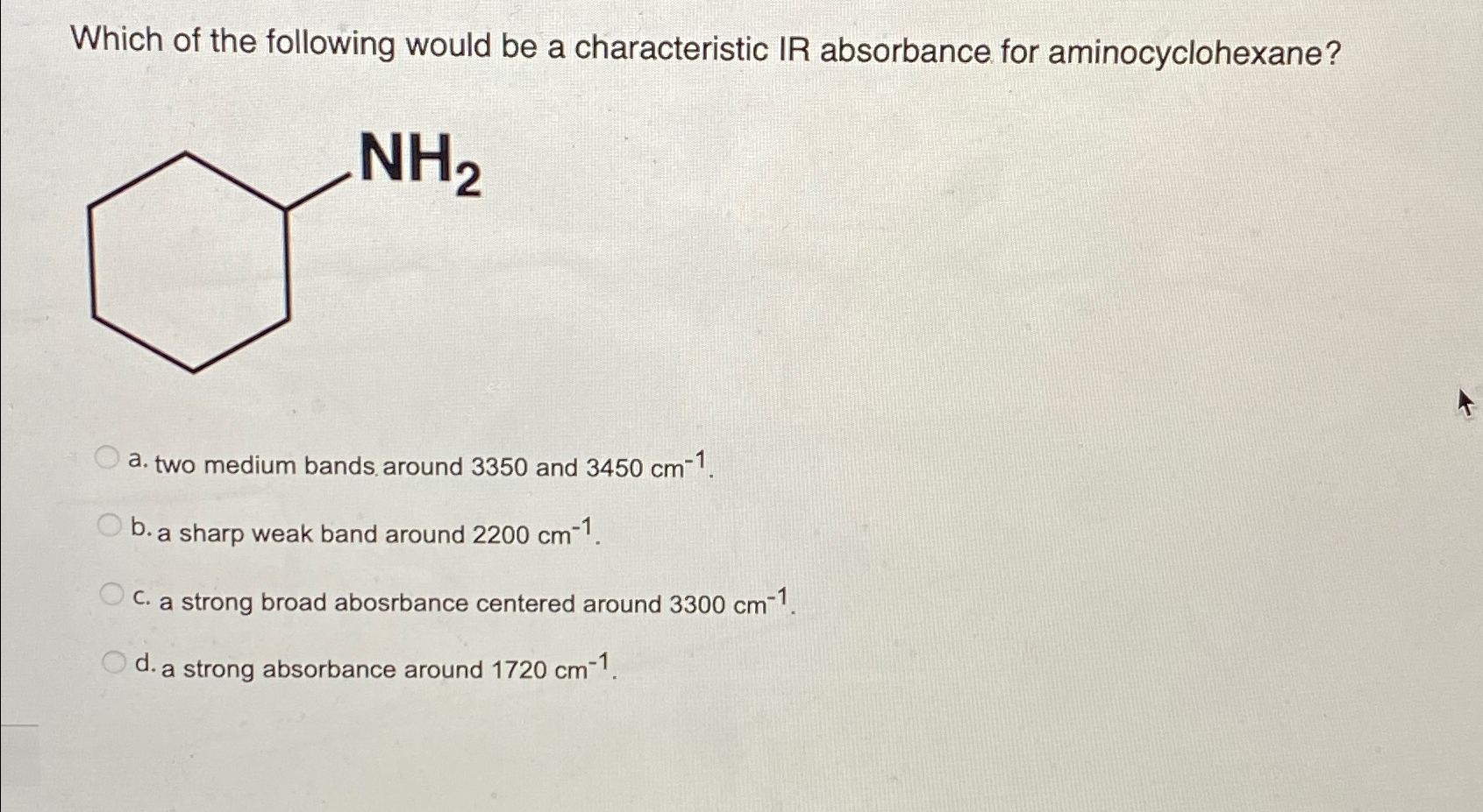 Solved Which of the following would be a characteristic IR | Chegg.com