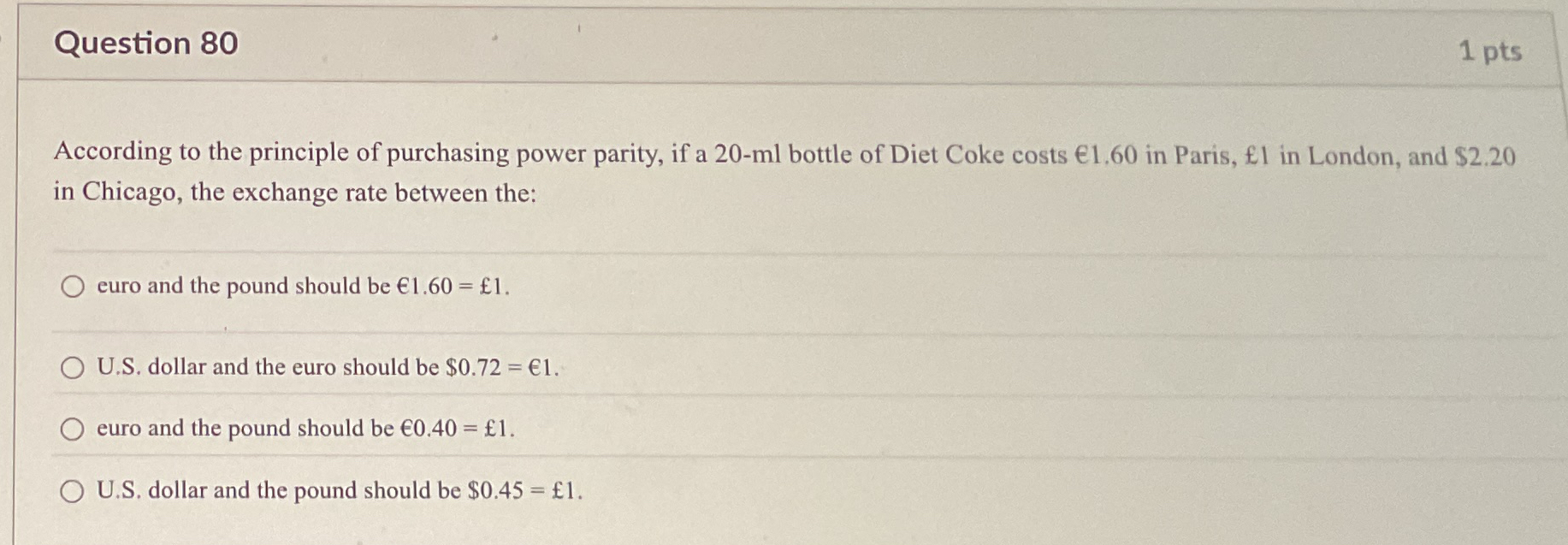 Solved Question 80According to the principle of purchasing | Chegg.com