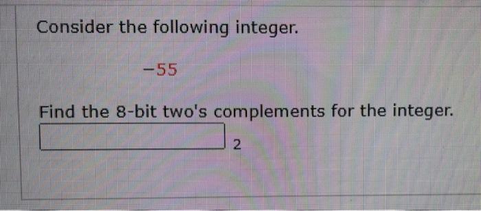 Solved Consider The Following Decimal Integer 1 291