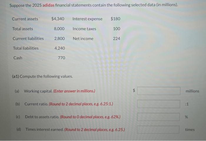Solved Suppose the 2025 adidas financial statements contain | Chegg.com