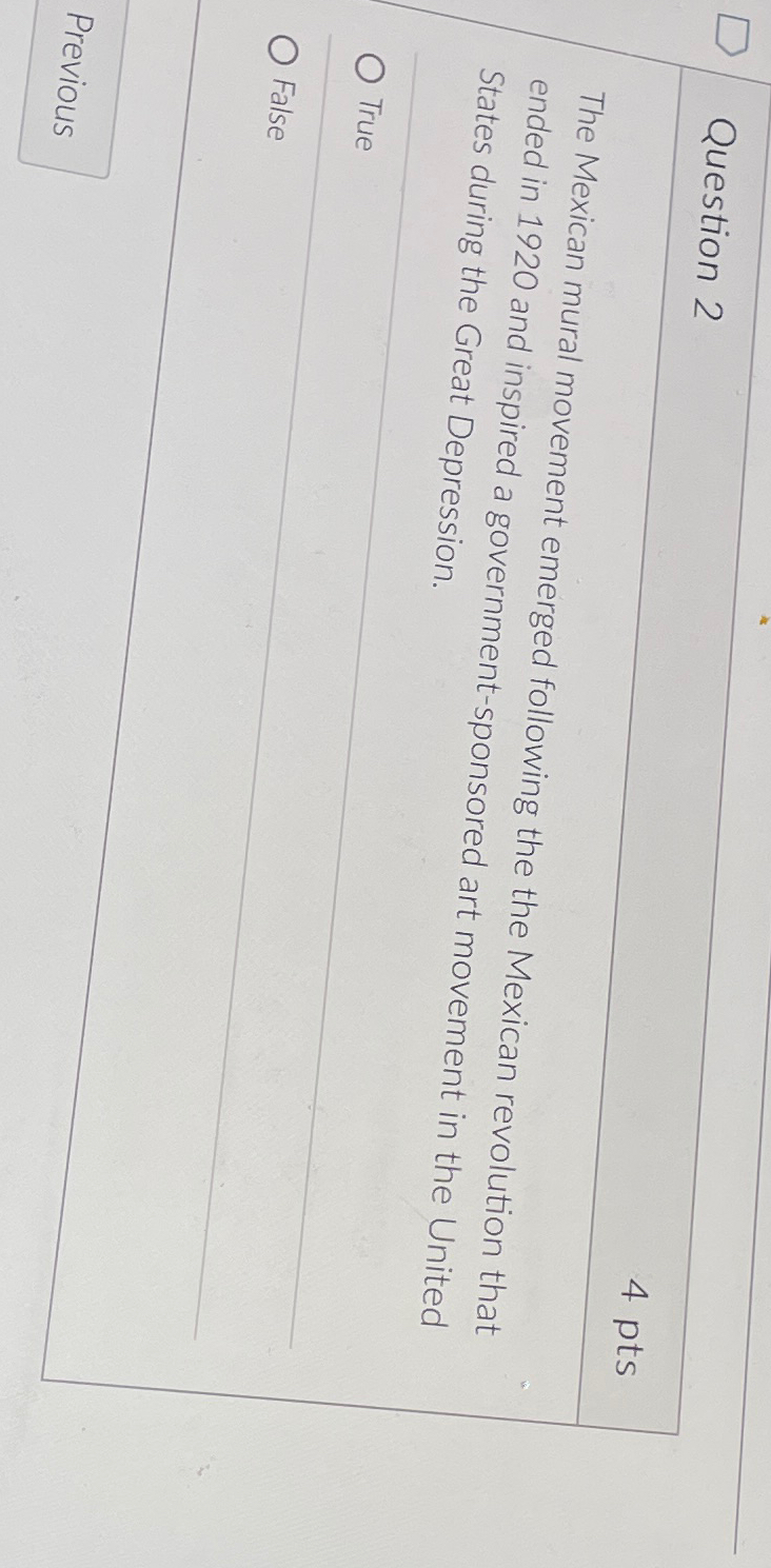 Solved Question 24 ﻿ptsThe Mexican mural movement emerged | Chegg.com