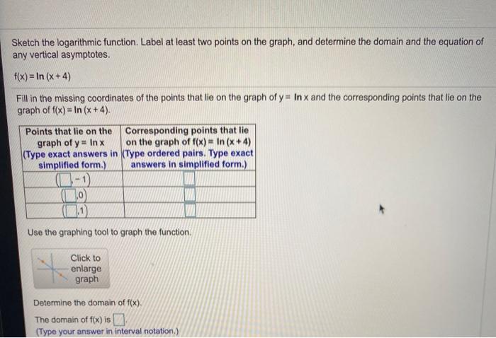 Solved Sketch the logarithmic function. Label at least two | Chegg.com