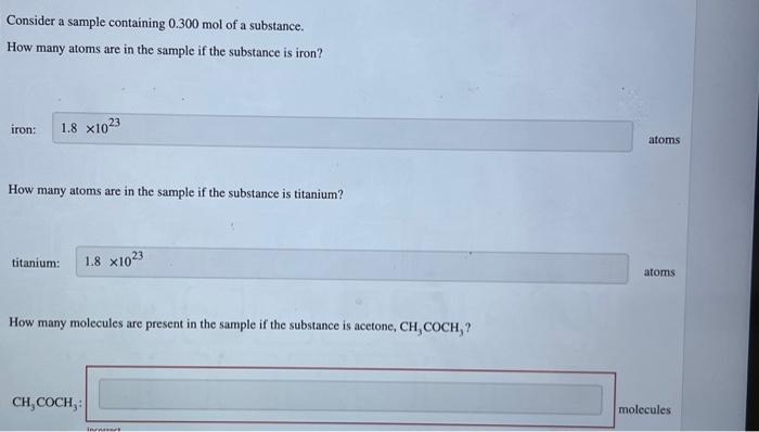 Solved How many molecules are present in the sample if the | Chegg.com
