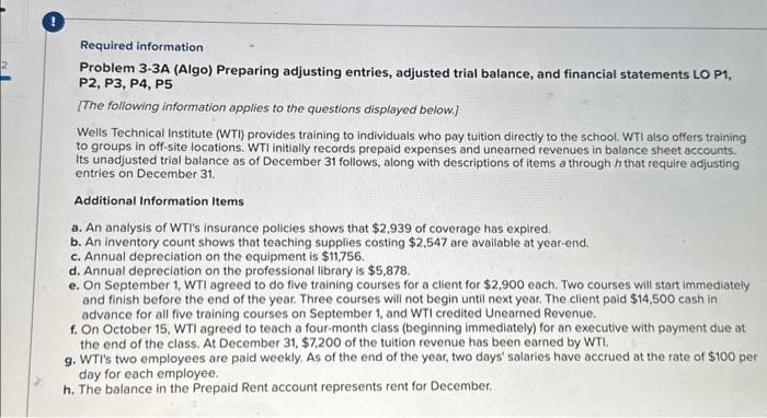 Solved Required information Part 2 of 2 60 points2 of 2 | Chegg.com