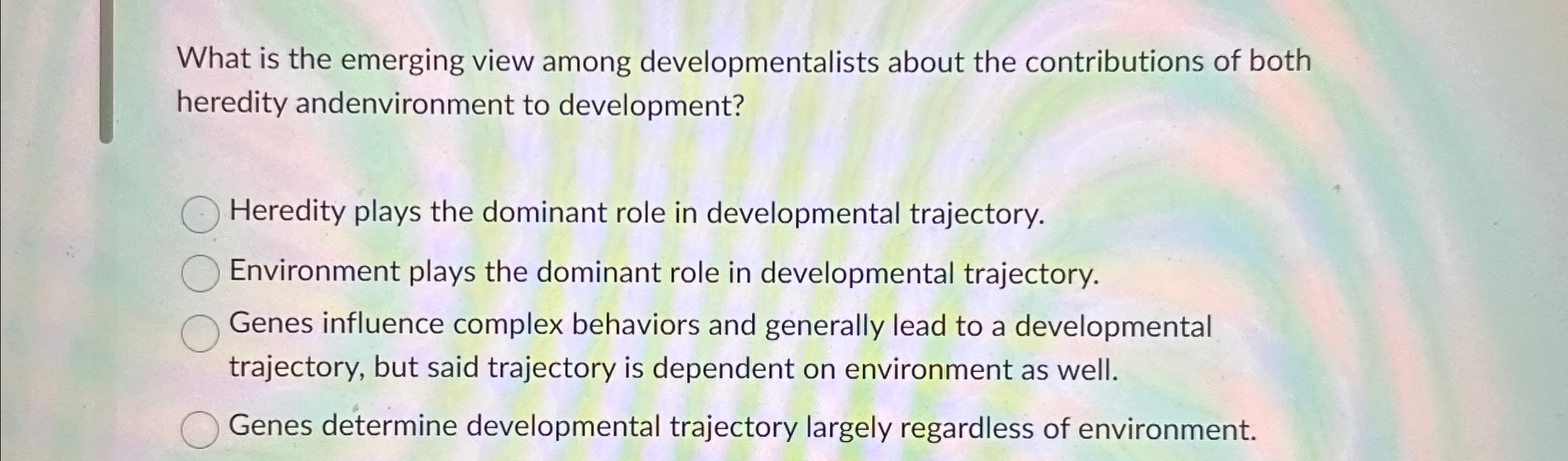 Solved What is the emerging view among developmentalists | Chegg.com