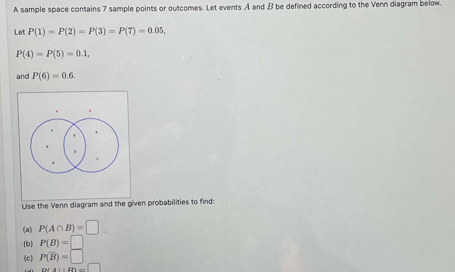 Solved A sample space contains 7 ﻿sample points or outcomes. | Chegg.com