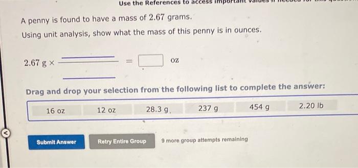 Solved A penny is found to have a mass of 2.67 grams. Using | Chegg.com
