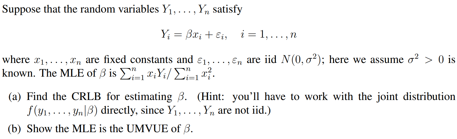 Solved Suppose that the random variables Y1,dots,Yn | Chegg.com
