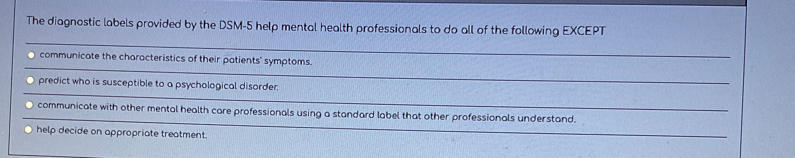 Solved The diagnostic labels provided by the DSM-5 ﻿help | Chegg.com