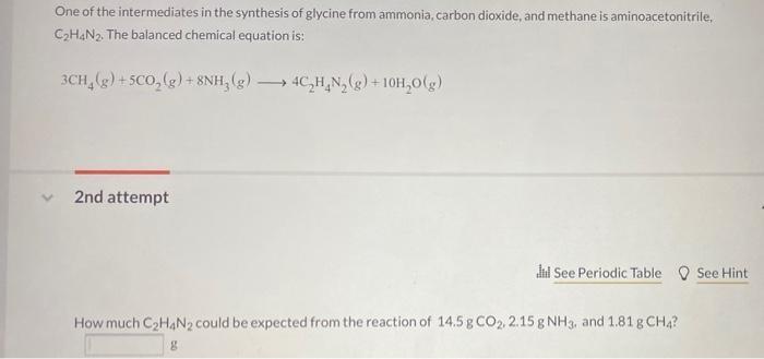 Solved One of the intermediates in the synthesis of glycine | Chegg.com