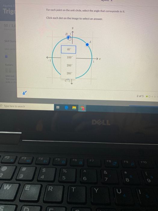 Solved For each point on the unit circle, select the angle | Chegg.com