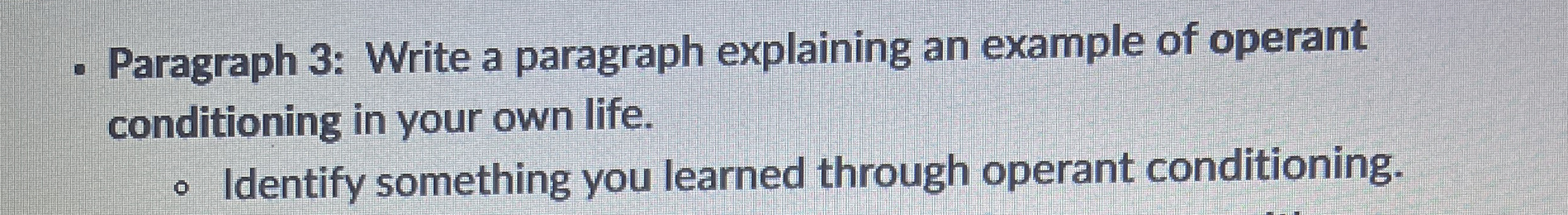 Solved Paragraph 3: Write a paragraph explaining an example | Chegg.com