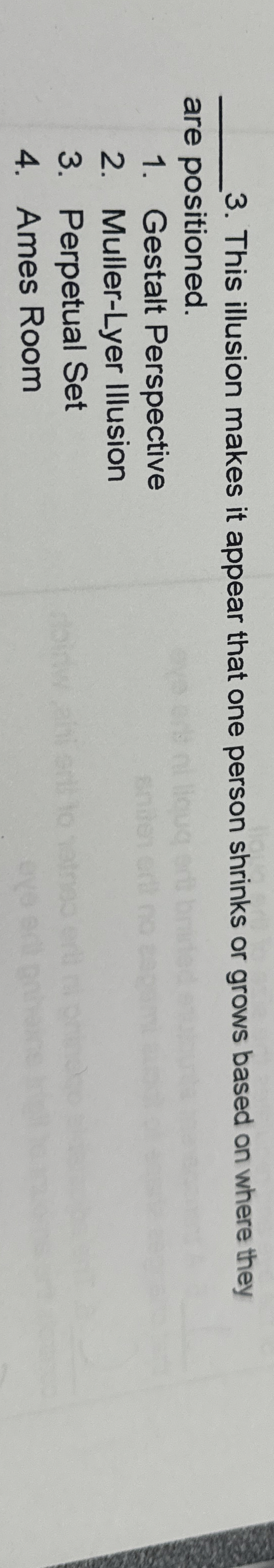 Solved This illusion makes it appear that one person shrinks | Chegg.com