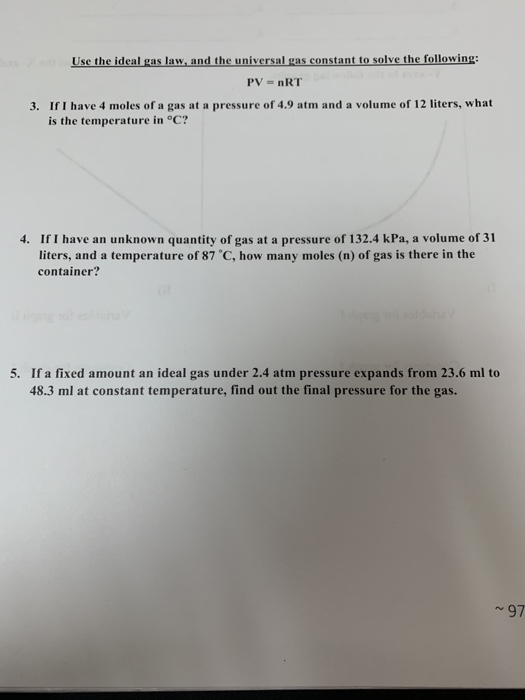 Solved Use the ideal gas law, and the universal gas constant | Chegg.com