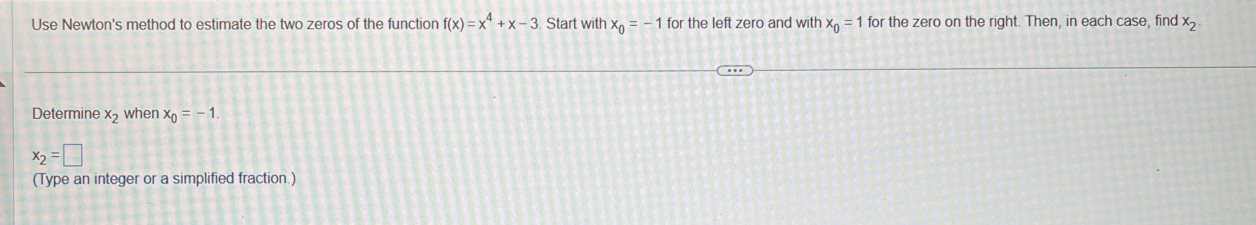 Solved Use Newton's method to estimate the two zeros of the | Chegg.com