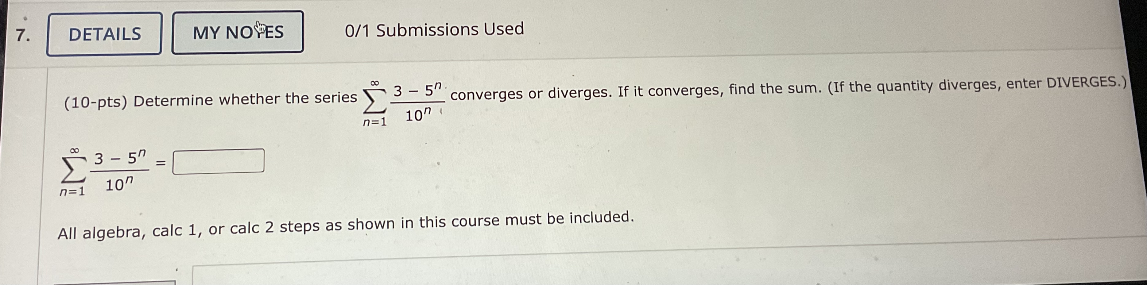 Solved 0/1 ﻿Submissions Used(10-pts) ﻿Determine whether the | Chegg.com