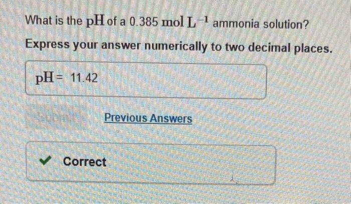 Solved Ammonia, NH3, is a weak base with a Kb value of | Chegg.com