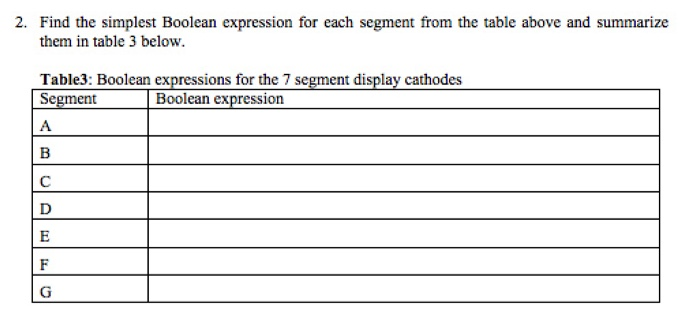 Solved BCD-to-Seven segment dis Table 1 Binary Codes | Chegg.com