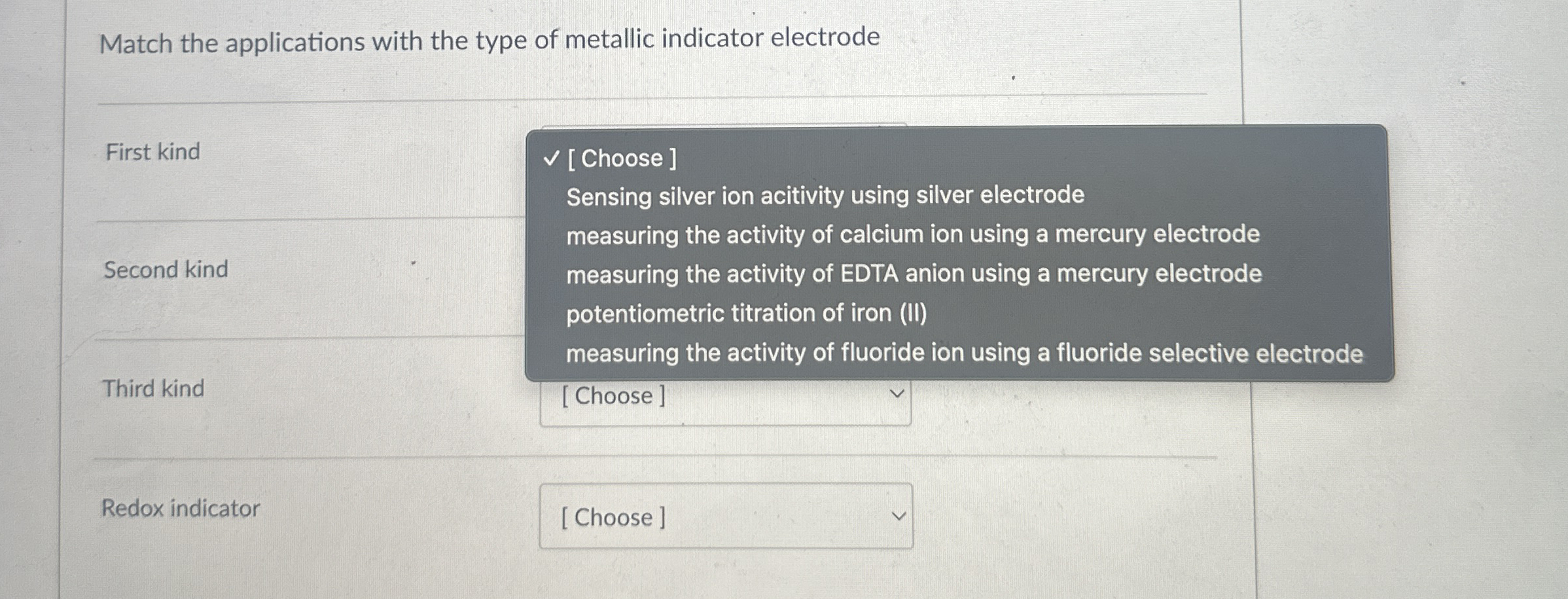 Solved Match the applications with the type of metallic | Chegg.com