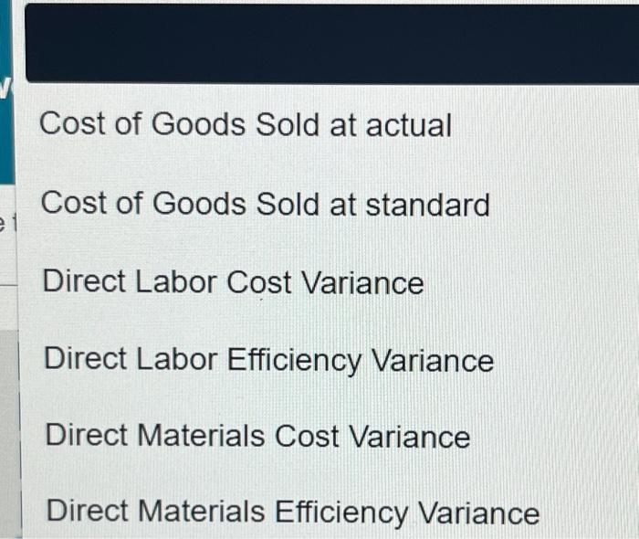 Solved Data tableCost of Goods Sold at actual Cost of Goods | Chegg.com