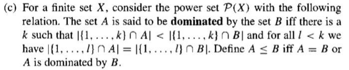 Solved c) For a finite set X, consider the power set P(X) | Chegg.com