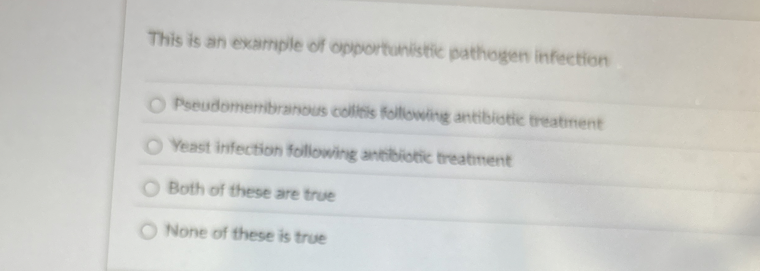 Solved This is an example of opportunistic pathoigen | Chegg.com