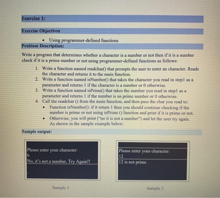 Solved Exercise 1: Exercise Objectives • Using | Chegg.com