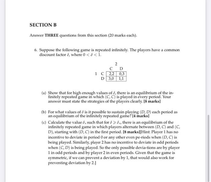 Solved SECTION B Answer THREE questions from this section | Chegg.com