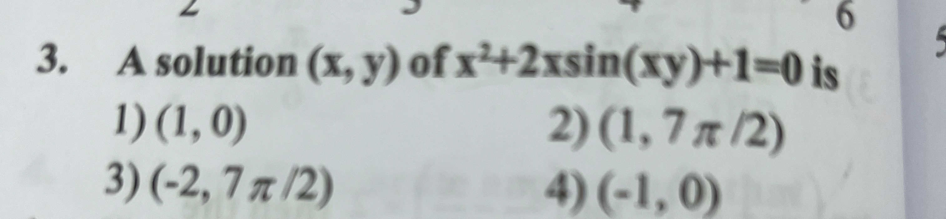 Solved A solution (x,y) ﻿of x2+2xsin(xy)+1=0 | Chegg.com