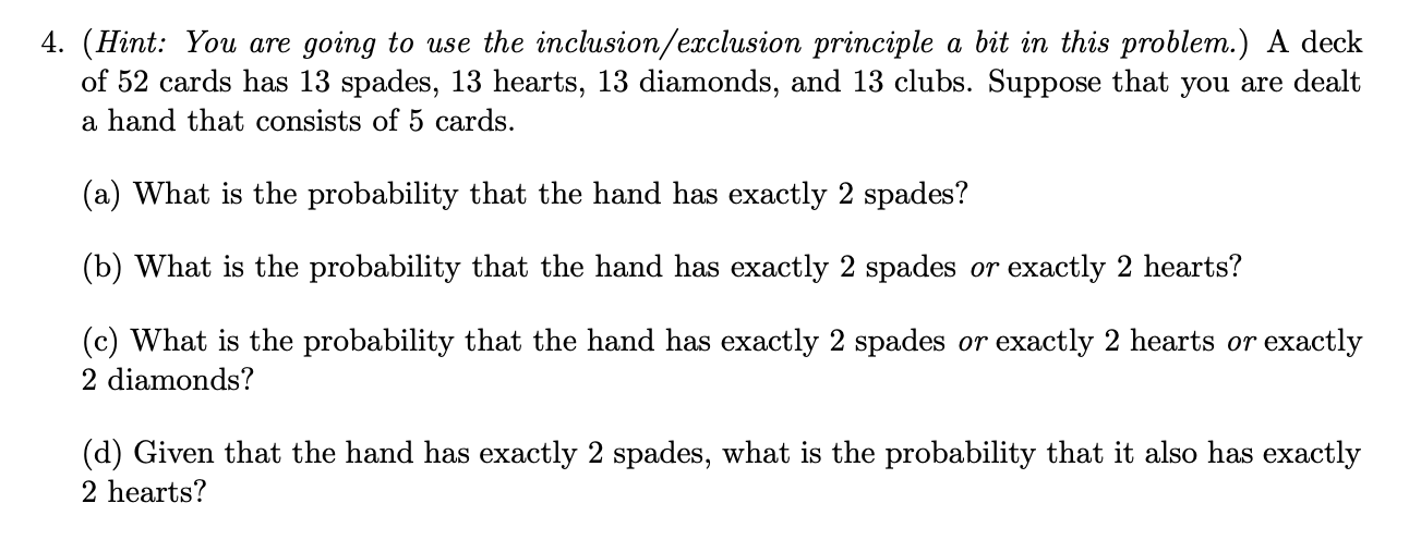 Solved (Hint: You are going to use the inclusion/exclusion | Chegg.com