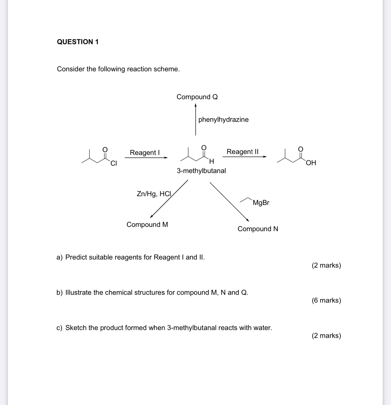 Solved QUESTION 1Consider the following reaction | Chegg.com