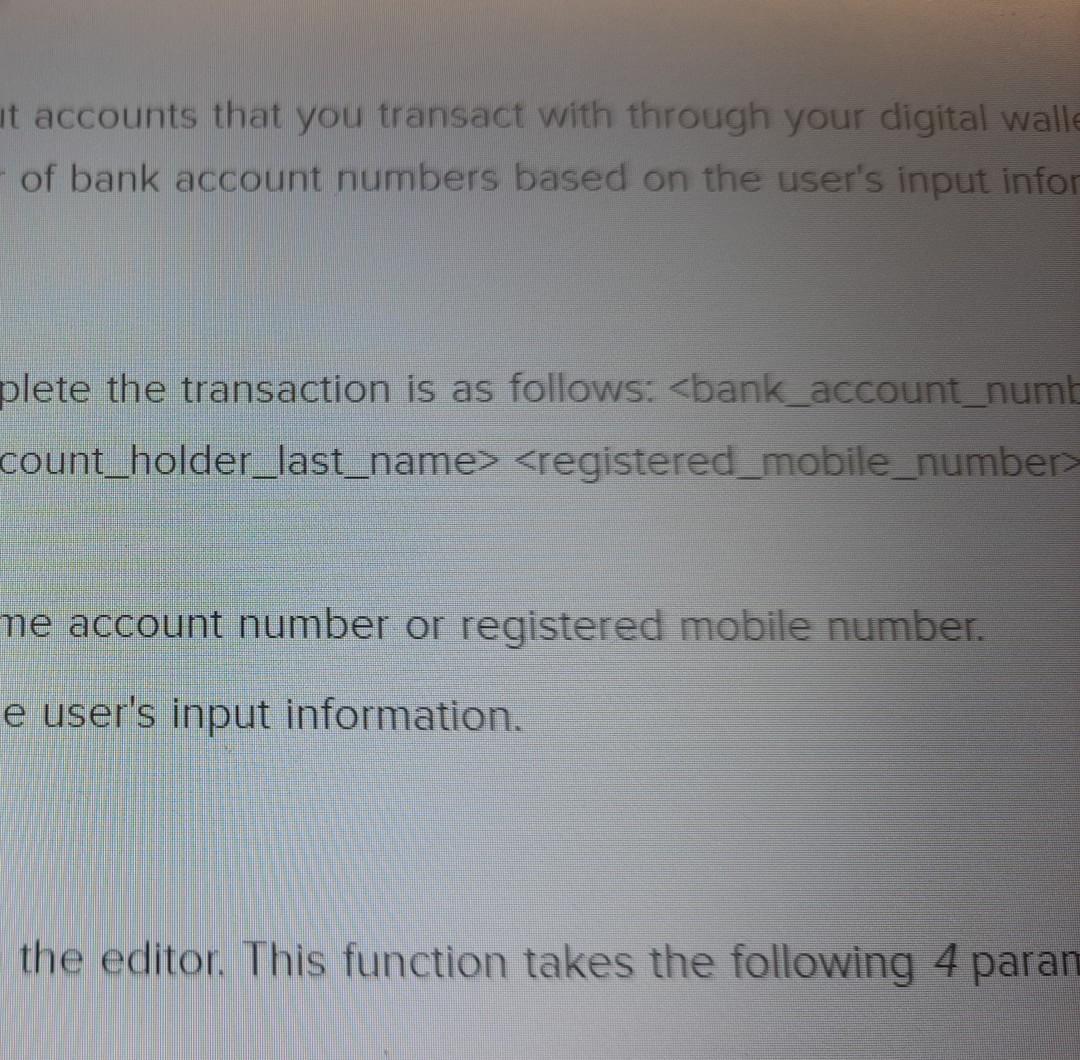 It accounts that you transact with through your | Chegg.com