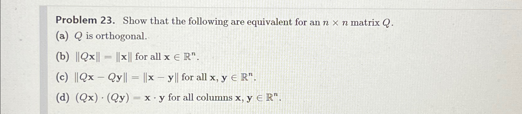 Solved Problem 23. ﻿Show that the following are equivalent | Chegg.com