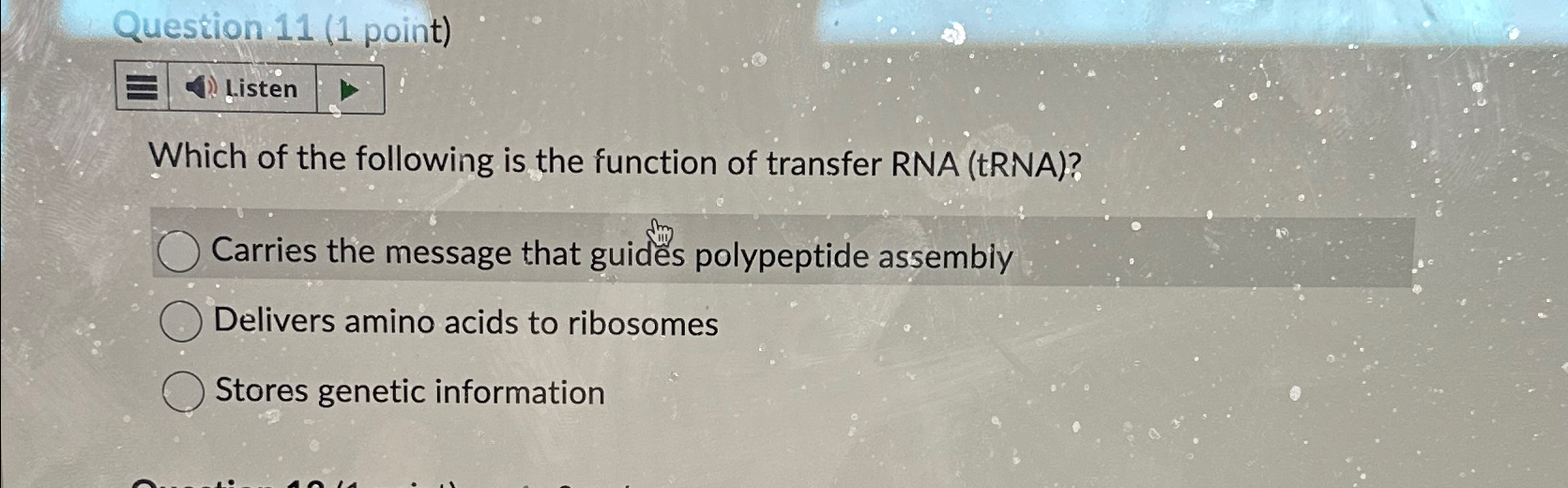 Solved Question 11 (1 ﻿point)l.istenWhich of the following | Chegg.com