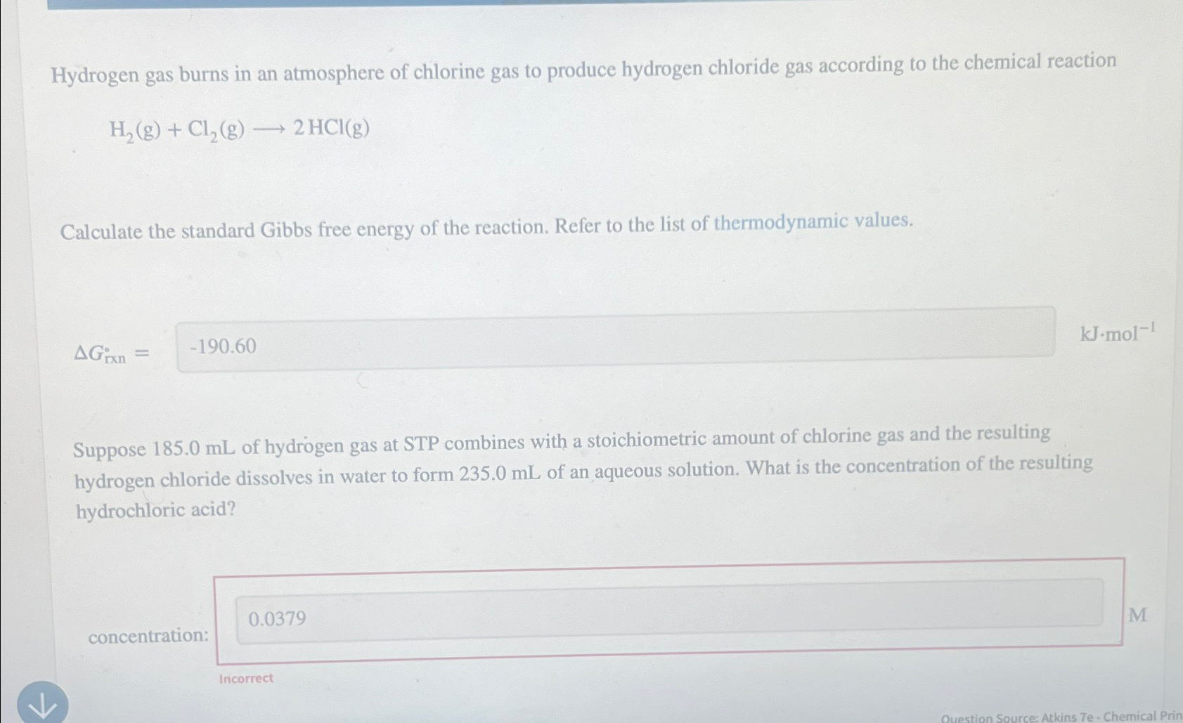 Solved Hydrogen gas burns in an atmosphere of chlorine gas | Chegg.com