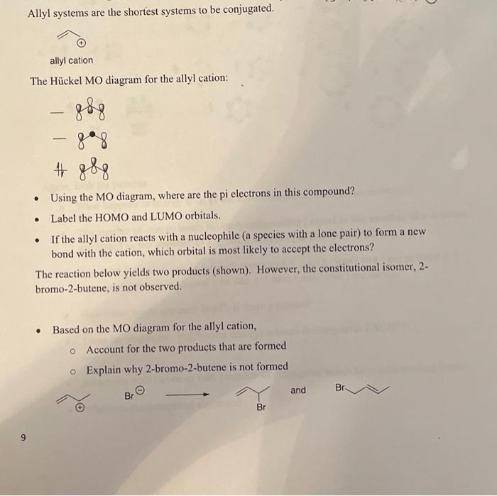 Solved Allyl systems are the shortest systems to be | Chegg.com