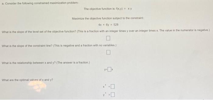 Solved A Consider The Following Constrained Maximization