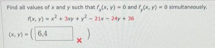 Solved Consider the following. f(x,y)=3x−6y (a) Find f(7,1) | Chegg.com
