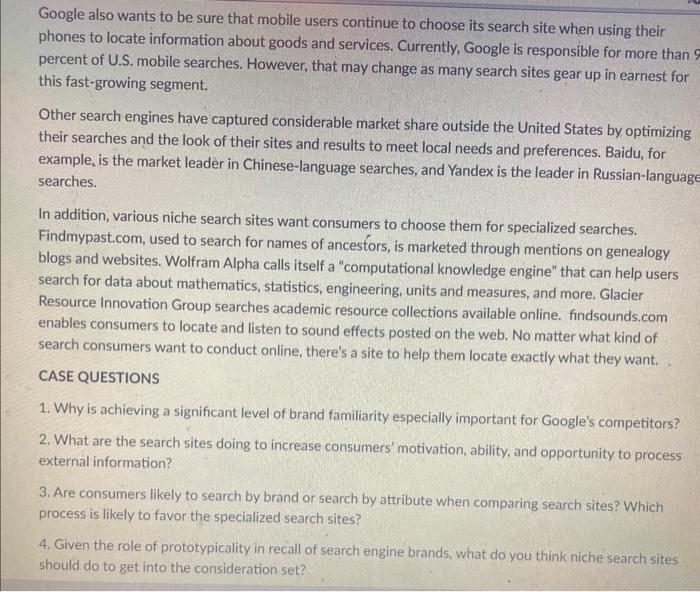 Google is so widely used as a search engine that many | Chegg.com